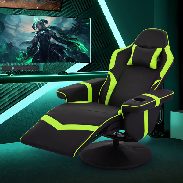 Inbox Zero Reclining Ergonomic Swiveling PC & Racing Game Chair with ...