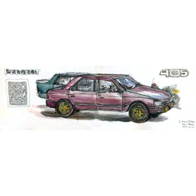 RobertAllenFabric Peugeot 405 - Series Combat Cars On Paper by Print ...