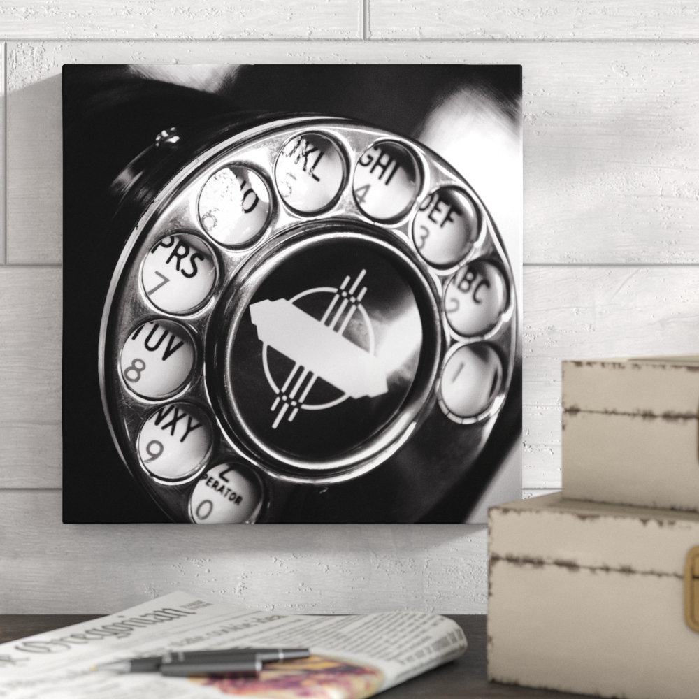 Ebern Designs Black And White Old Phone Dial On Canvas Print & Reviews ...