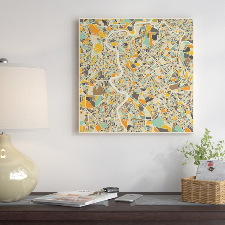 East Urban Home Abstract City Map Of Rome by Jazzberry Blue - Gallery ...