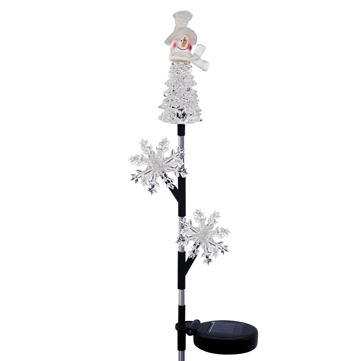 The Seasonal Aisle Solar Snowman and Snowflakes Lighted Display ...