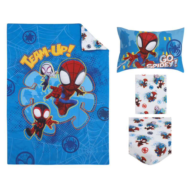 Disney: Marvel Spidey and His Amazing Friends 4 Piece Toddler Bedding ...