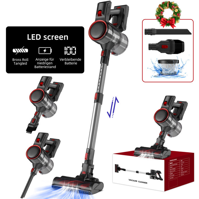 Symple Stuff Alysun Bagless Cylinder Vacuum Cleaner with Brush Agitator ...