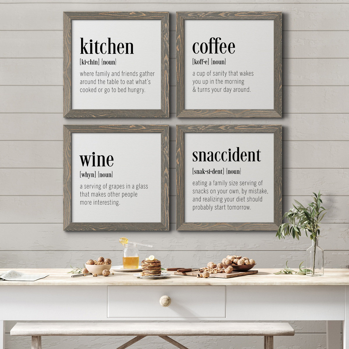 WexfordHome Kitchen Definition - 4 Piece Picture Frame Painting on ...