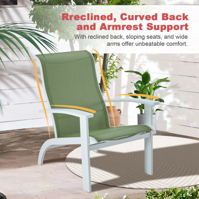 Ebern Designs Eillet Metal,Textilene Outdoor Adirondack Chair | Wayfair