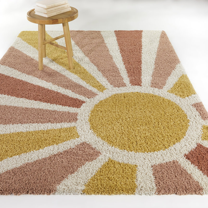 Wade Logan® Amayas Sunshine Rainbow Shag Rug & Reviews | Wayfair