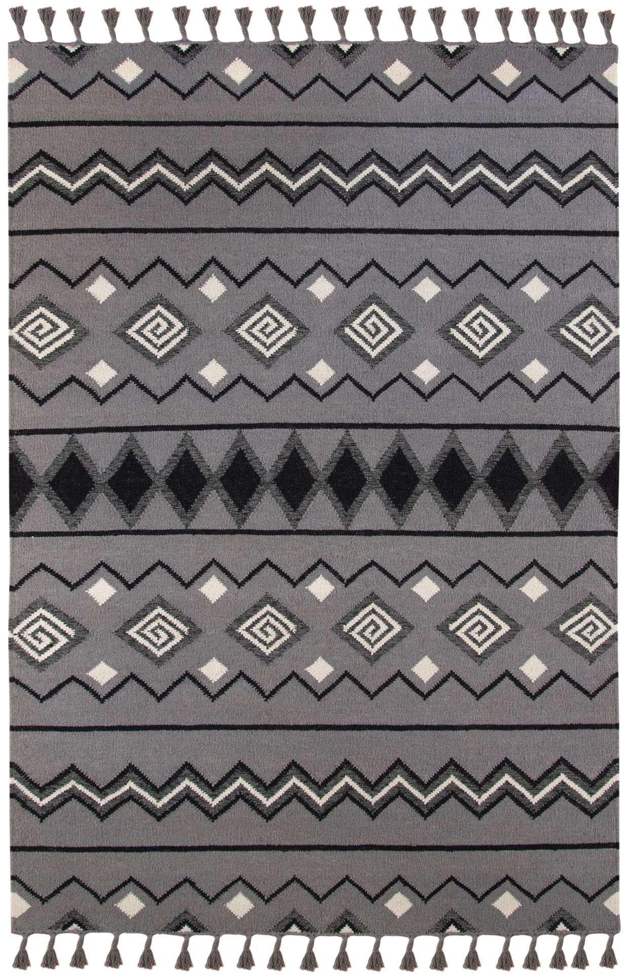 Union Rustic Oneil Handmade Flatweave Wool Dove Gray Rug | Wayfair