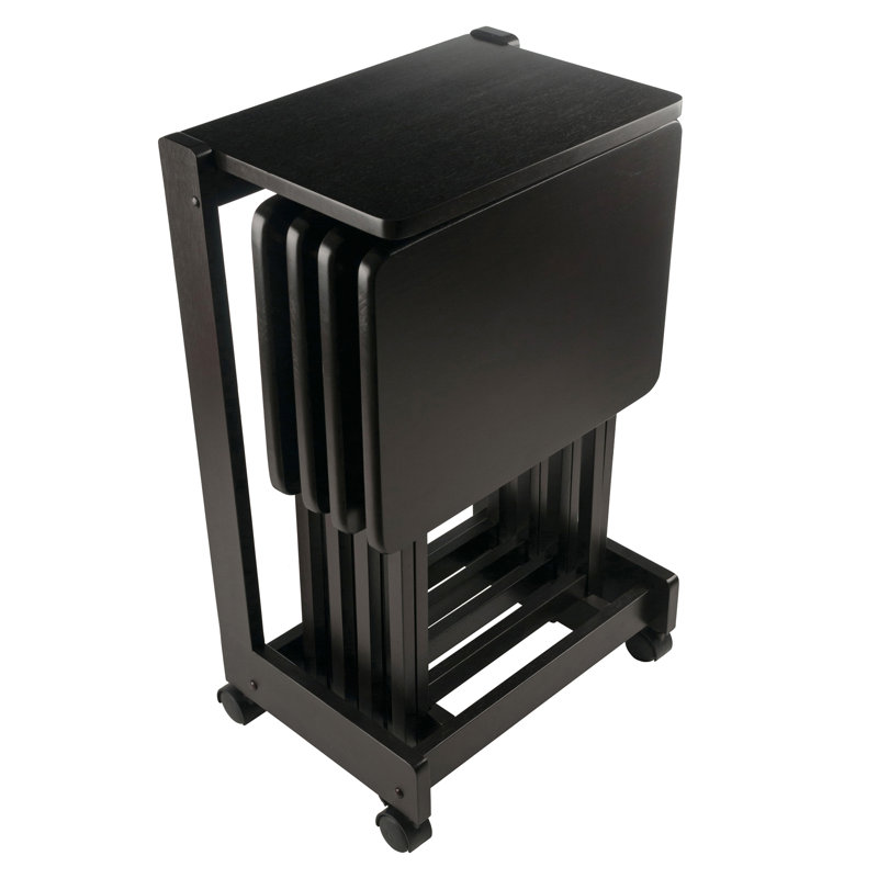 Symple Stuff Katia 5 Piece Flip Top Snack Tray Table Set & Reviews ...