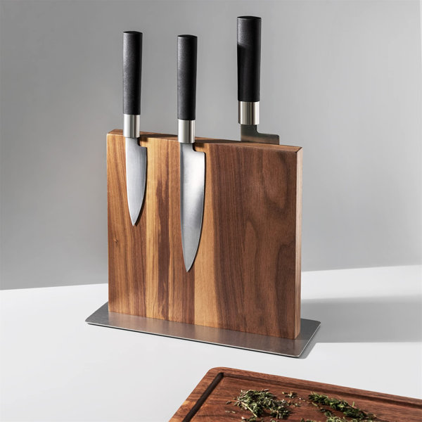 Gardenix Decor Wood Magnetic Knife Block - Double Sided Wooden Magnet ...