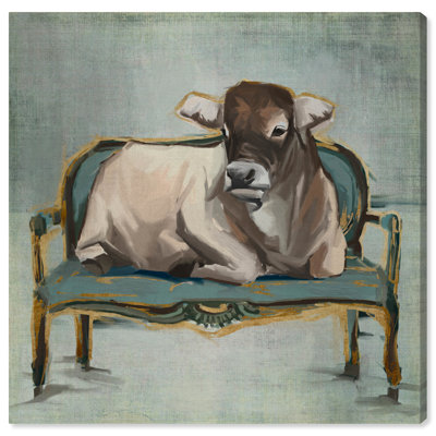 Art Remedy Animals Her Majesty Cow Framed On Canvas Painting & Reviews ...
