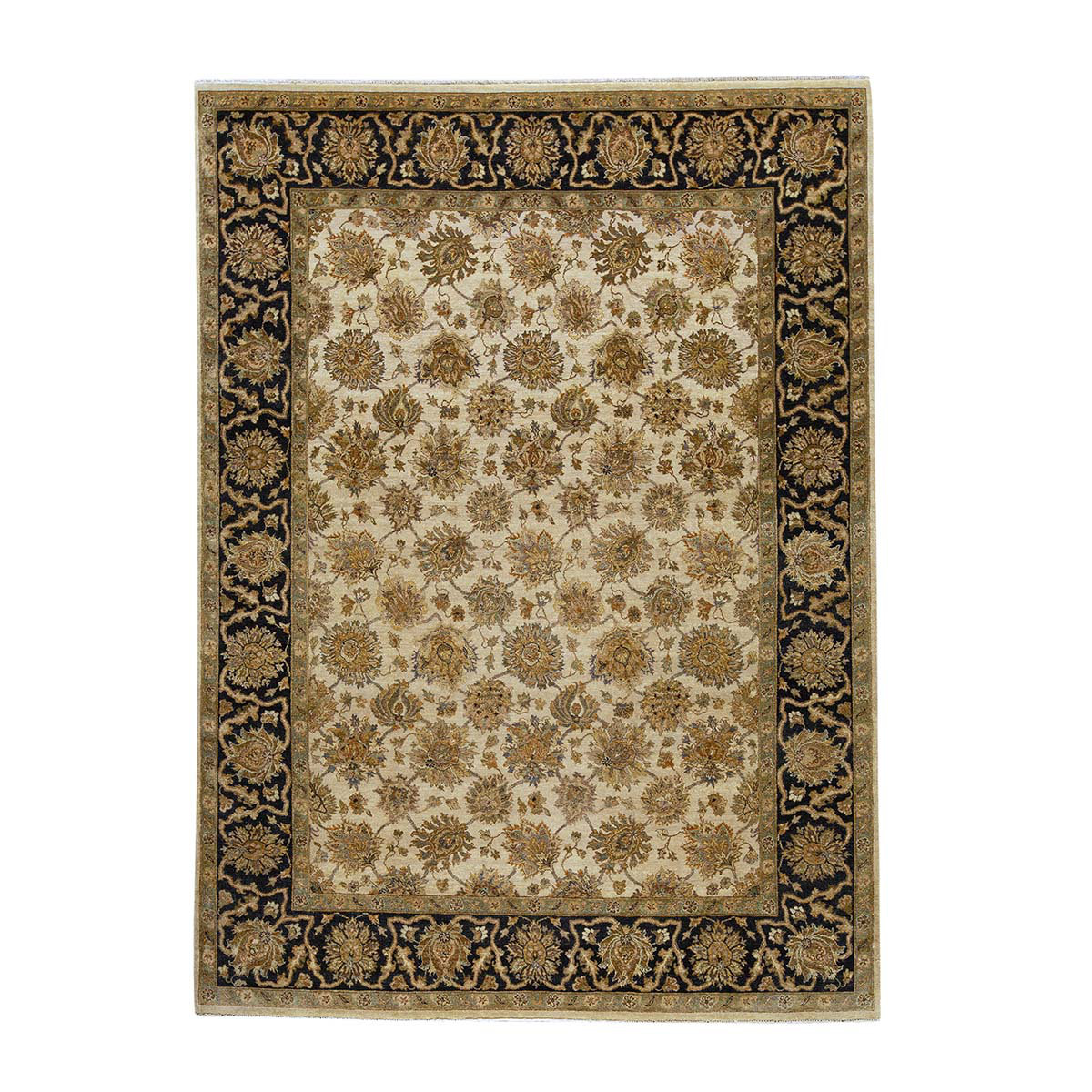 Bokara Rug Co., Inc. Hand-Knotted Oriental Beige/Ivory/Black Area Rug ...