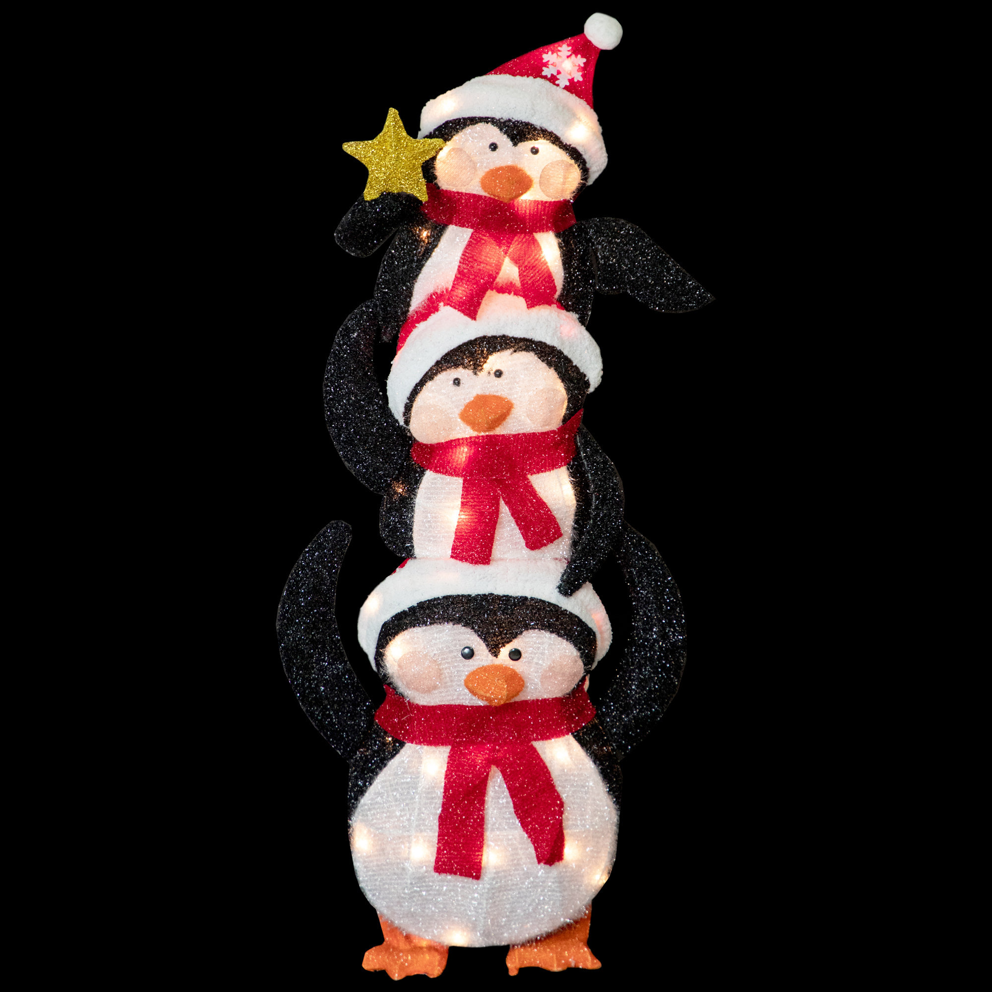 Northlight Stacked Penguin Family Lighted Display | Wayfair