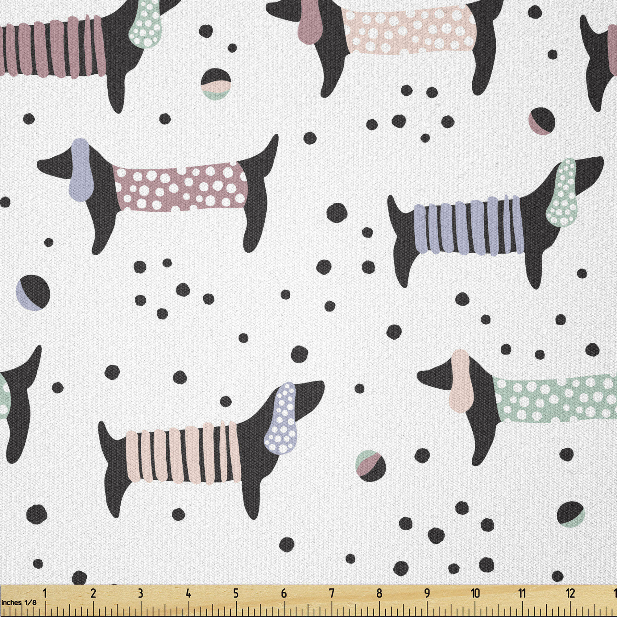 East Urban Home Dog Lover Fabric By The Yard, Abstract Hand Drawn ...