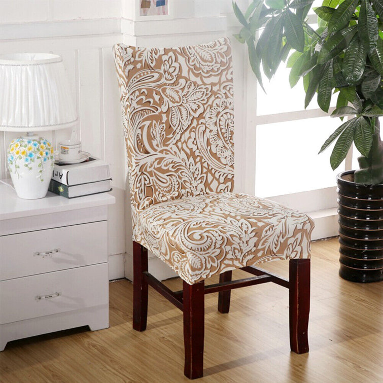 Charlton Home® Spandex Stretch Printed Dining Chair Covers | Wayfair