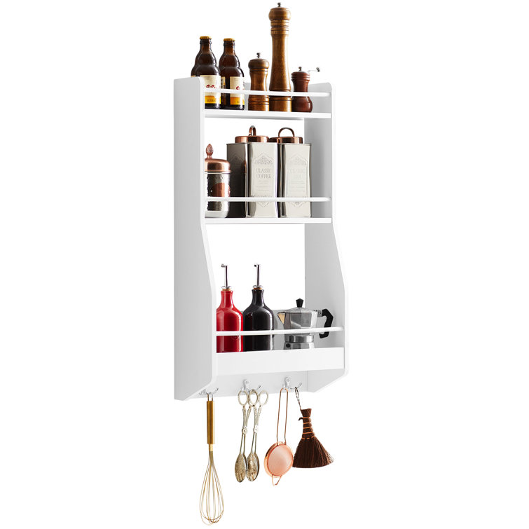 Latitude Run Wall Mounted Shelf Rack Kitchen Wall Shelf Spice Rack ...