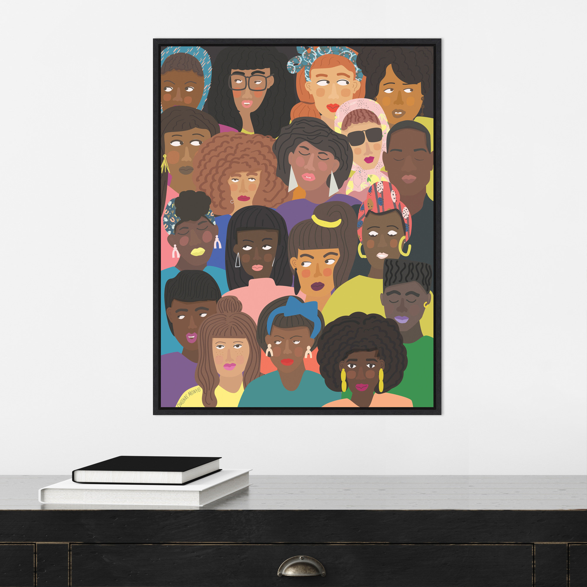 Wildon Home® Black People United Framed On Canvas by Queenbe Monyei ...
