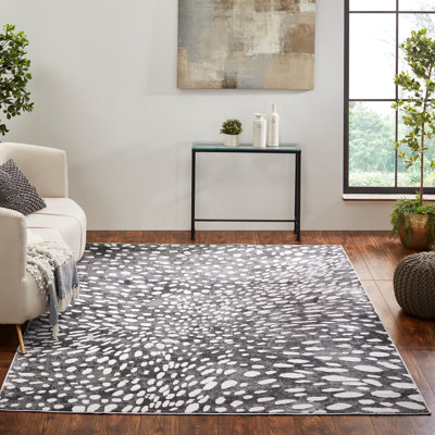 N Natori Animal Print Gray Area Rug & Reviews | Wayfair