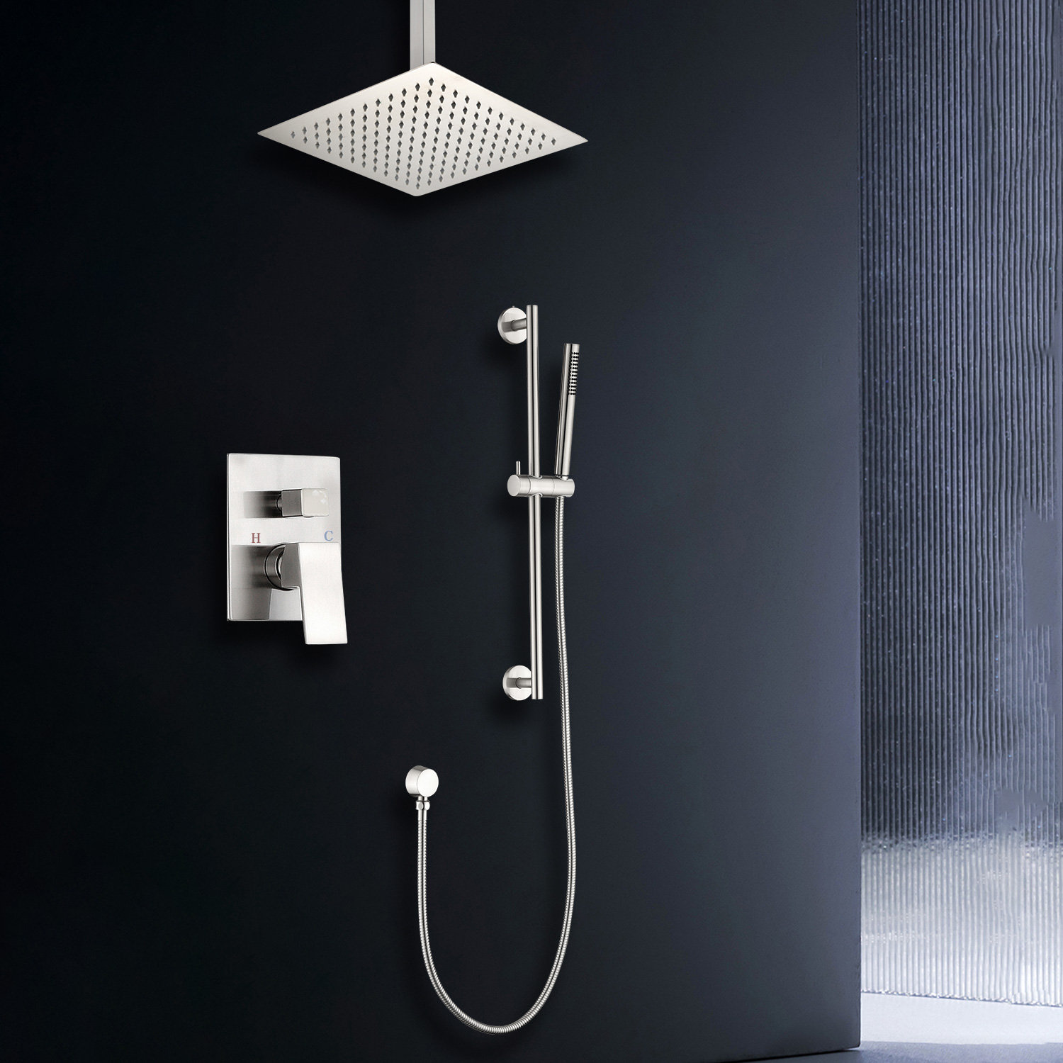 Interbath Complete Shower System With Rough-In Valve With 16 Inches ...