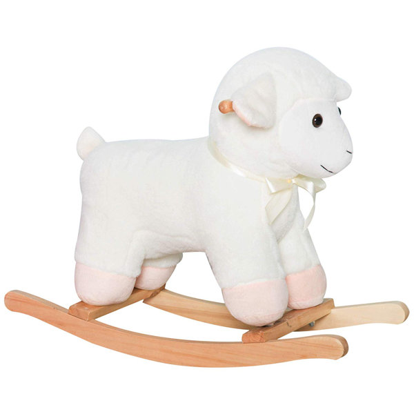 Qaba Kids Playtime Plush Sheep Lamb Toy Ride Rocking Horse & Reviews ...