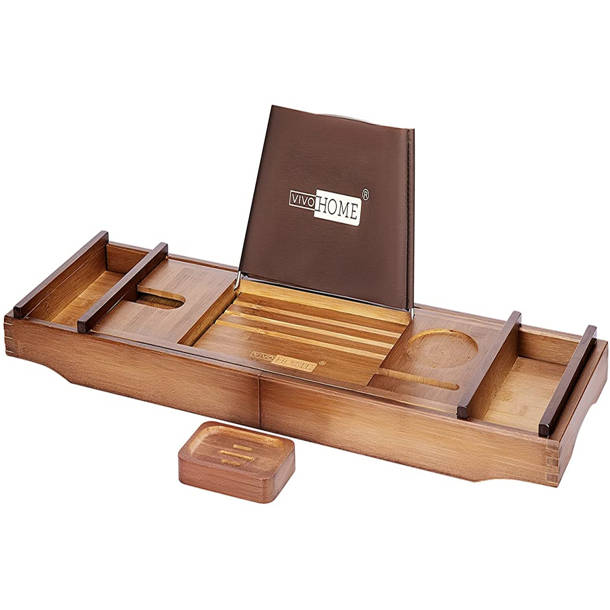 Rebrilliant Stenson Free-Standing Bamboo Bath Caddy & Reviews | Wayfair