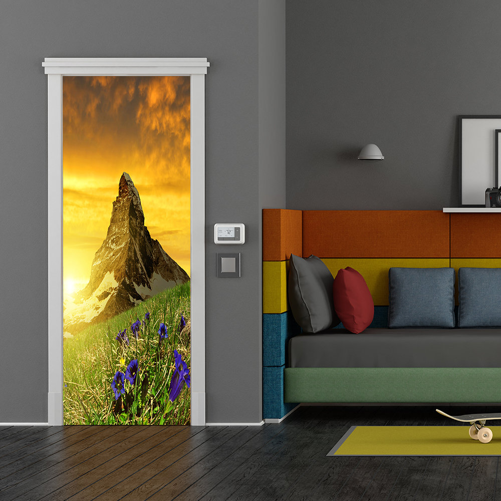 The Holiday Aisle® Matterhorn Sunset Door Mural | Wayfair