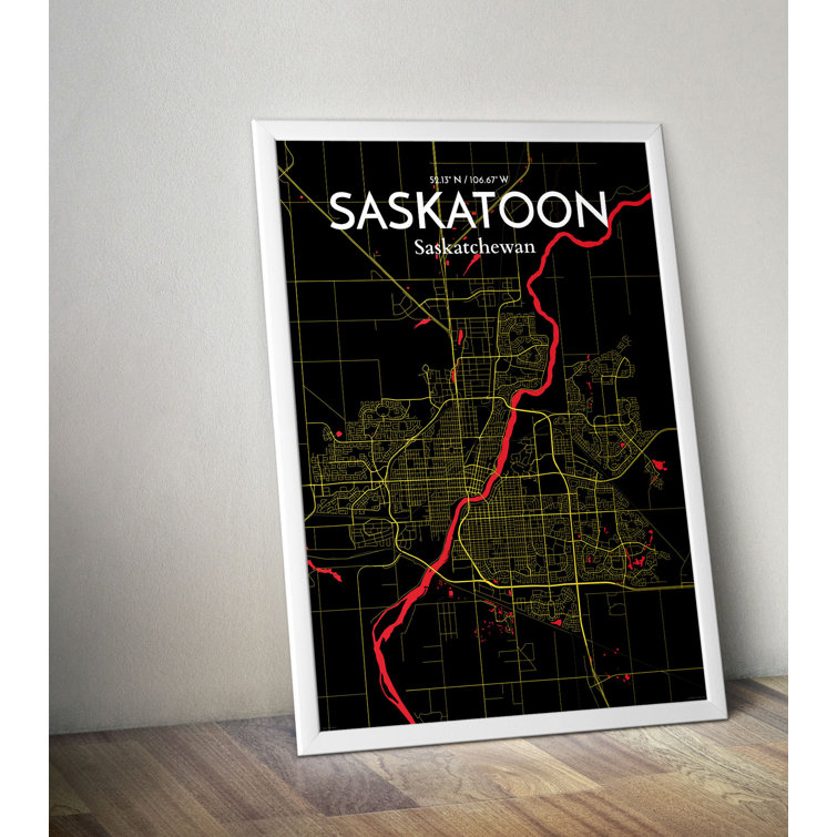 OurPoster.com Saskatoon City Map - Graphic Art - Wayfair Canada