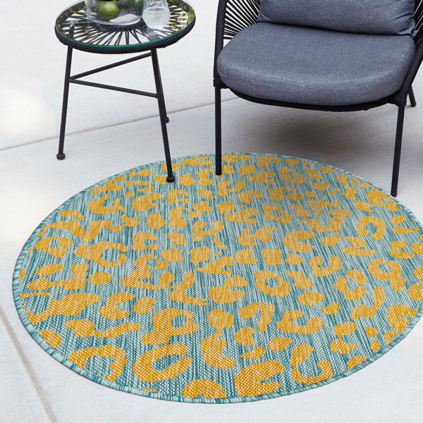 Mercer41 Yellow/Teal Indoor/Outdoor Rug | Wayfair