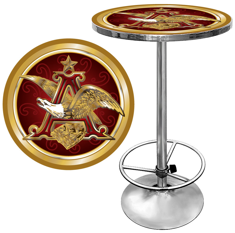 Trademark Global Budweiser Bar Height 27.375'' Pedestal Dining Table ...