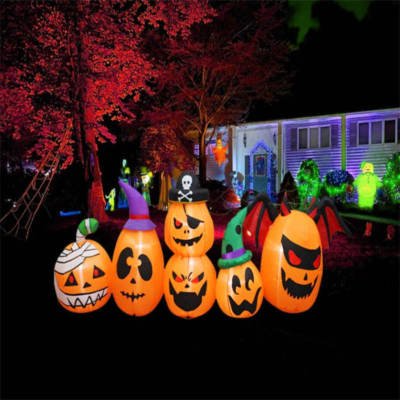 The Holiday Aisle® Pumpkin Patch Inflatable Set | Wayfair