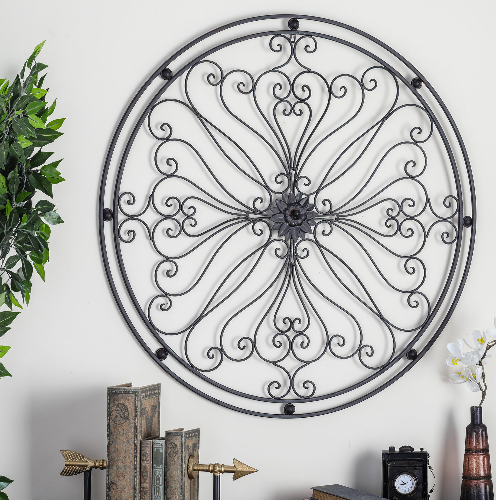 Fleur De Lis Living Metal Round Wall Décor & Reviews | Wayfair
