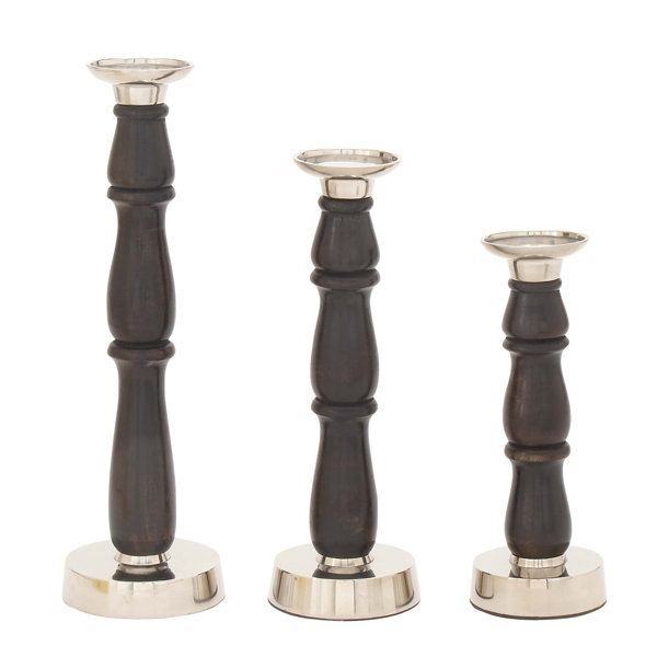Darby Home Co 3 Piece Wood Candlestick Set | Wayfair
