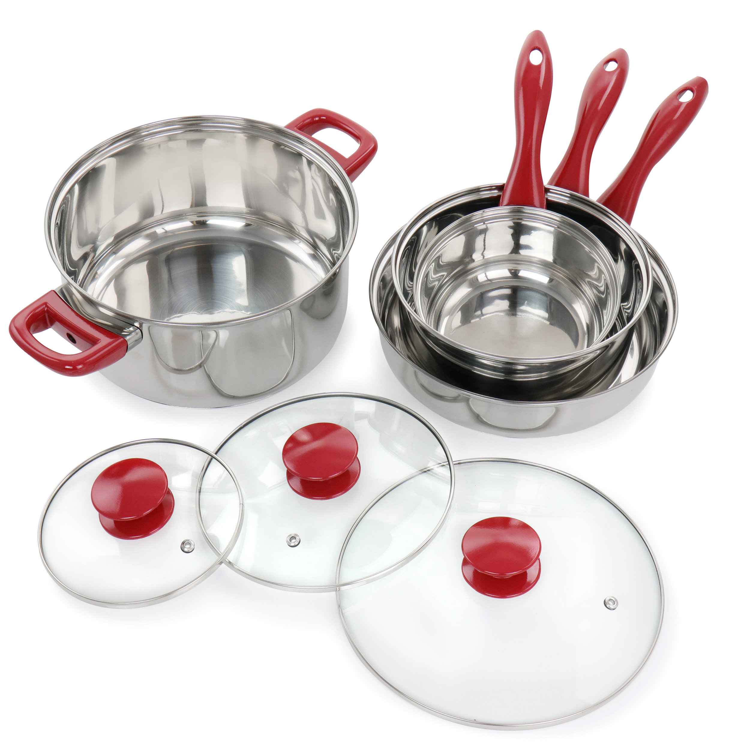 Gibson Home 7 - Piece Stainless Steel Cookware Set & Reviews | Wayfair