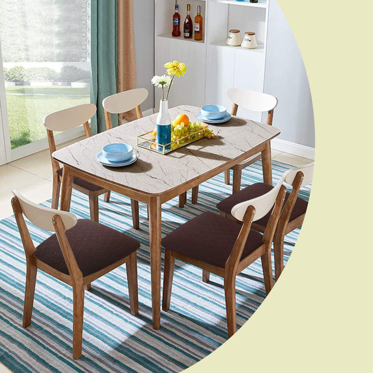 Ebern Designs Box Cushion Dining Chair Slipcover | Wayfair