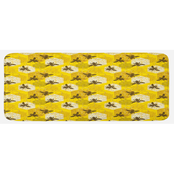 East Urban Home Bee Kitchen Mat | Wayfair