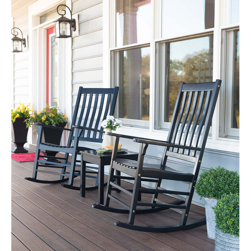 Plow & Hearth Indoor/Outdoor Slatted Wood Rocker & Reviews | Wayfair