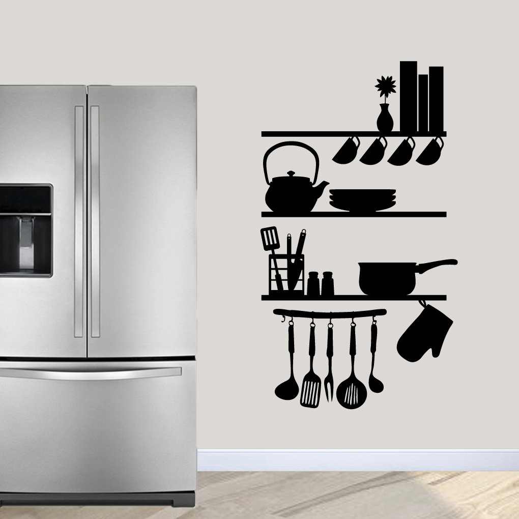 SweetumsWallDecals Kitchen Shelves Utensils Wall Decal & Reviews | Wayfair