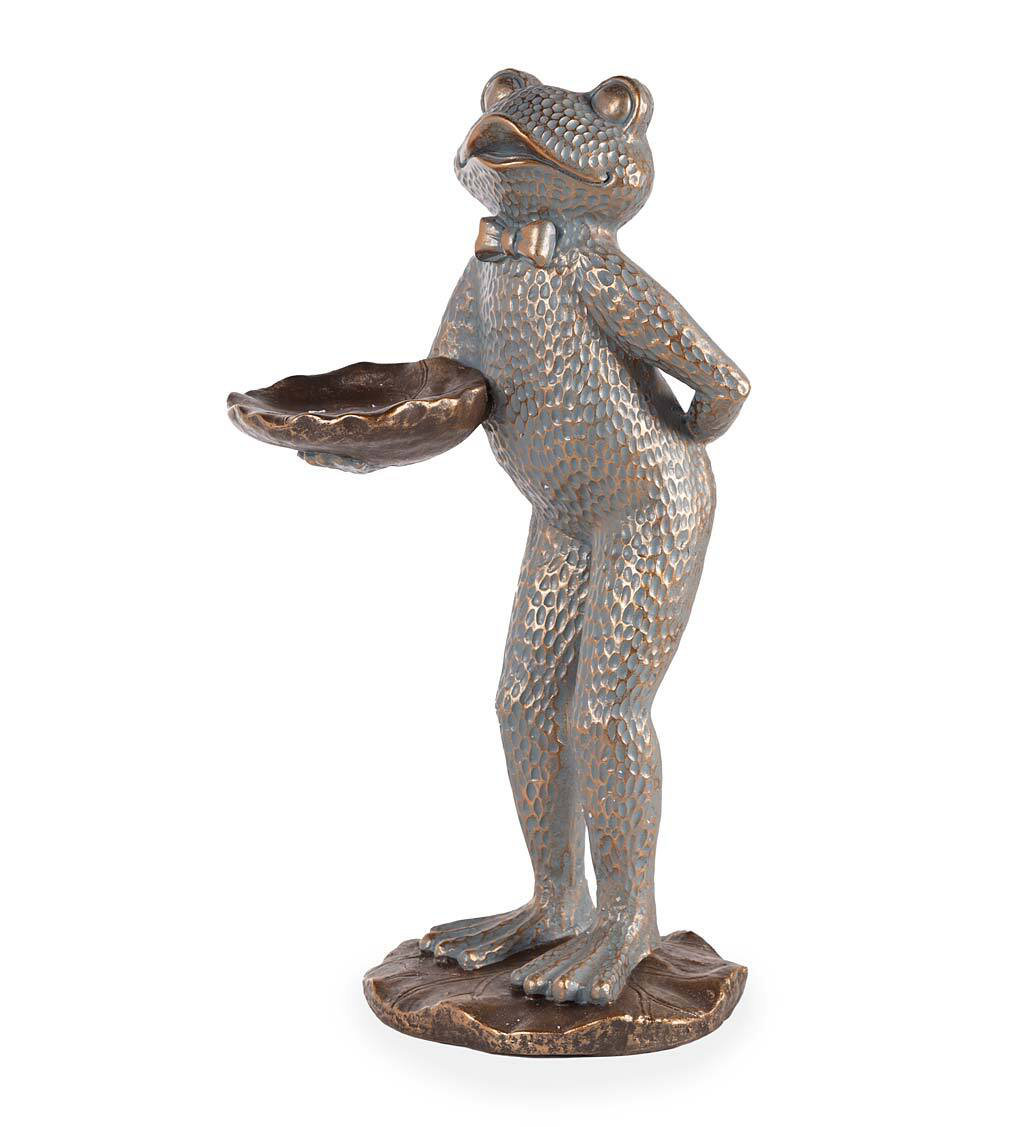 Wind & Weather Charming Butler Frog Garden Statue | Wayfair