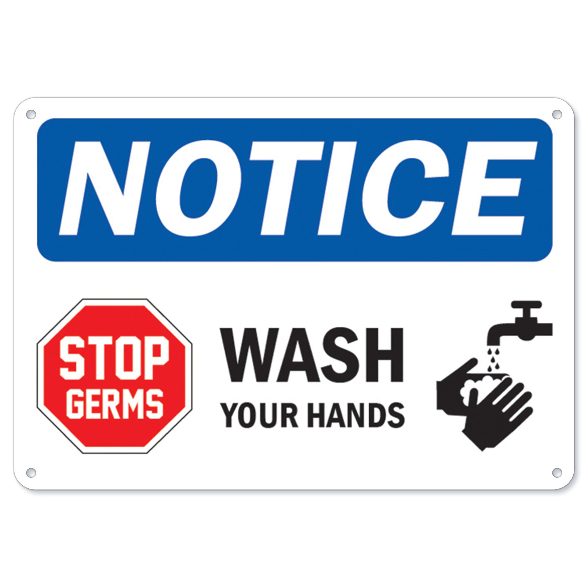 SignMission Stop Germs Sign | Wayfair