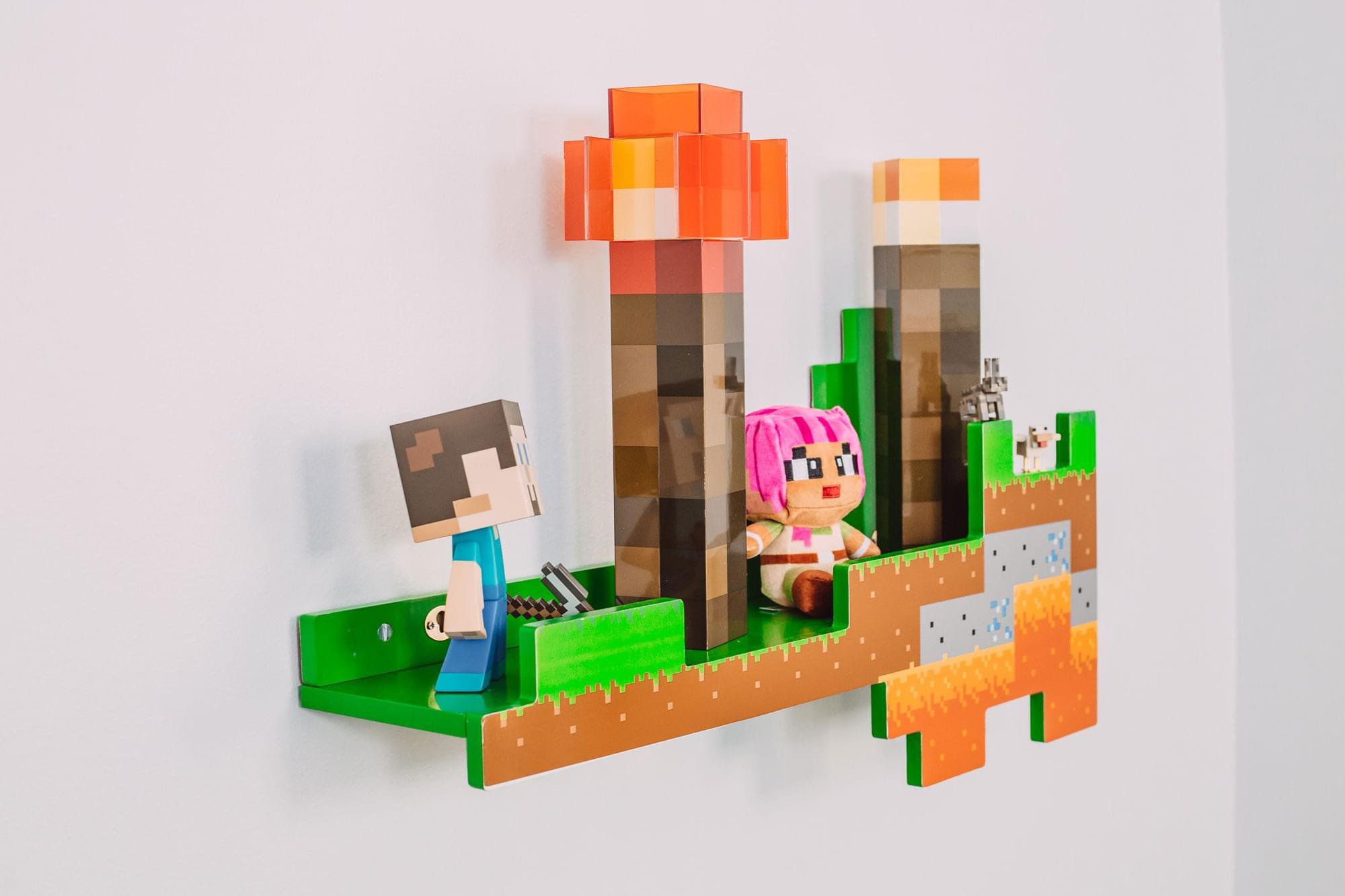 Ukonic Minecraft Overworld Wall Shelf 2 Feet Long Holds 15 Pounds | Wayfair