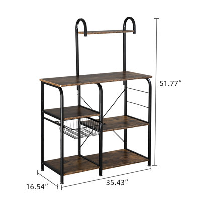 Prep & Savour 35.5'' Steel Standard Baker's Rack with Microwave ...