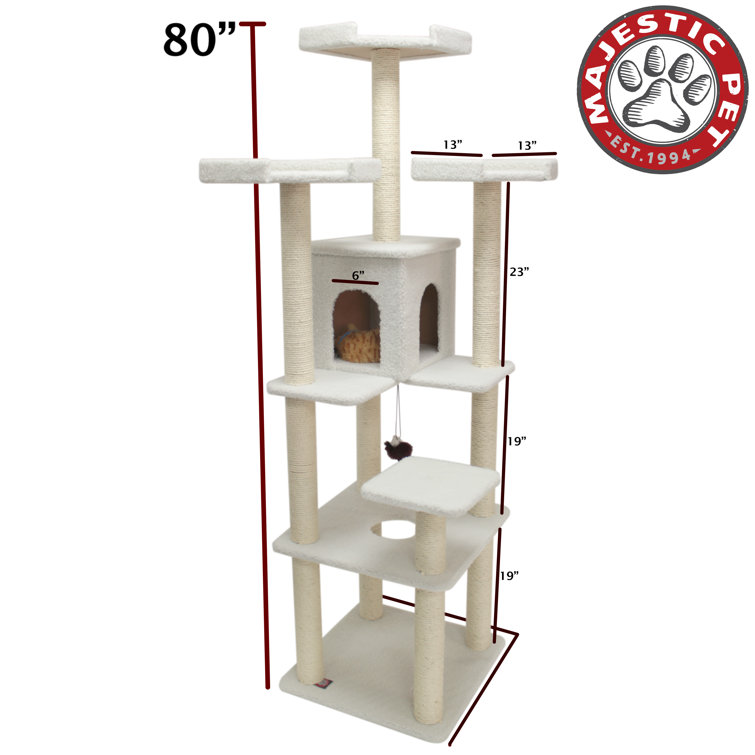 Majestic Pet 80" Bungalow Sherpa Cat Tree & Reviews | Wayfair