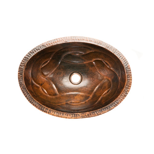 Premier Copper Products 19" Oval Braid Under Counter Hammered Copper ...