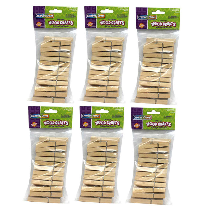 Creativity Street® Spring Clothespins, Natural, Large, 2 3/4", 24 Per ...