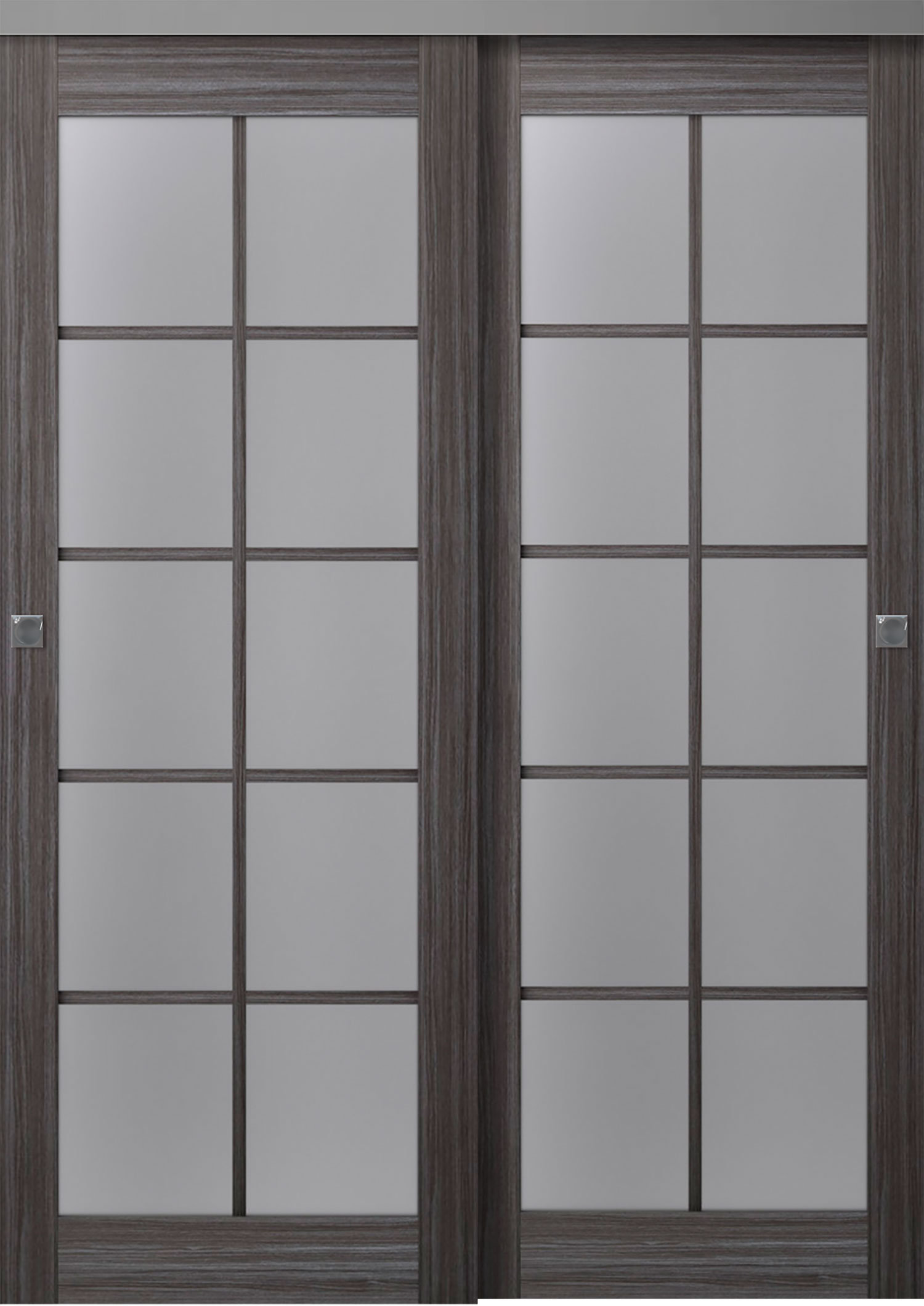 Belldinni Palladio 10-Lite 64"X 80" Bianco Noble Finished Wood Composite Bypass Sliding Door ...