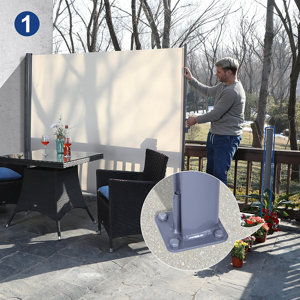 Sol 72 Outdoor™ Madalynn Sol 72 Outdoor™ 118.1" W Manual Side Awning in ...