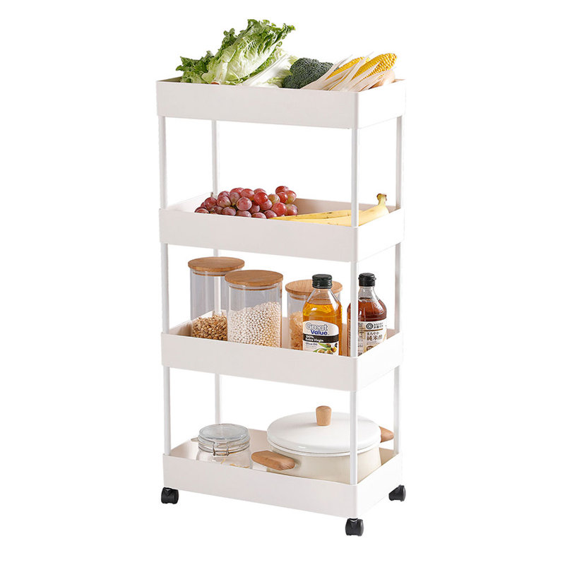 ZeroLife 4 Tier Slim Storage Cart Mobile Shelving Unit Organizer Slide ...
