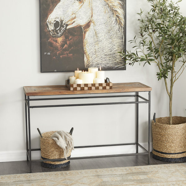 Rustic-metal-console-table | Wayfair
