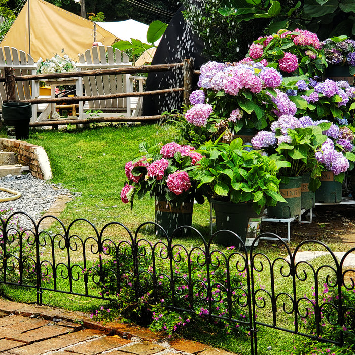 SCENDOR 5 Pcs Decorative Garden Border Fence Panel 18"W x 16"H, Edging ...