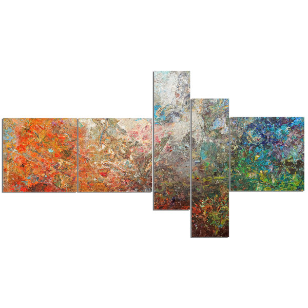 Latitude Run® Board Stained Abstract Art On Canvas Multi-Piece Image ...