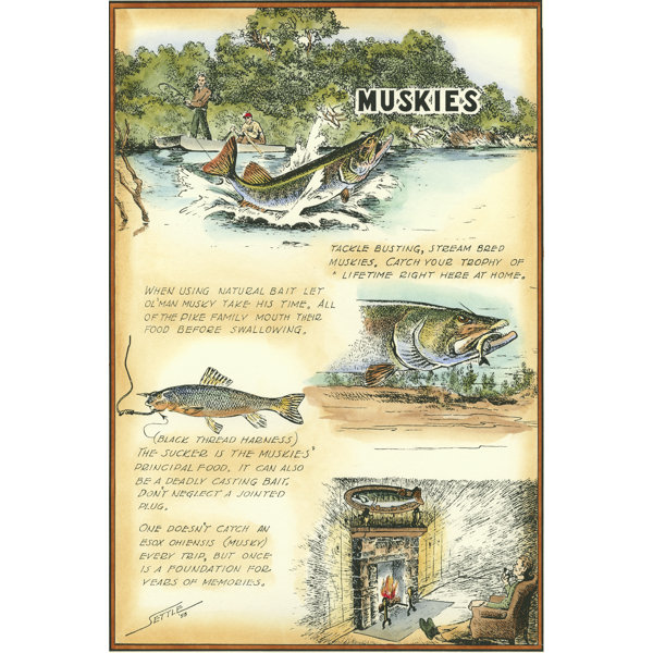 Trinx Muskies by Robert Settle - Wrapped Canvas Print | Wayfair